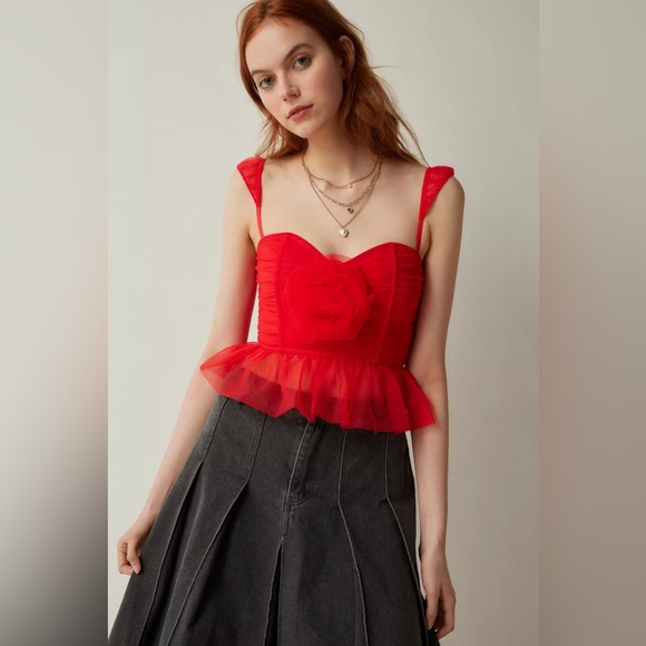 Urban Outfitters | Tops | Uo Out From Under Roseabel Tulle Rosette ...